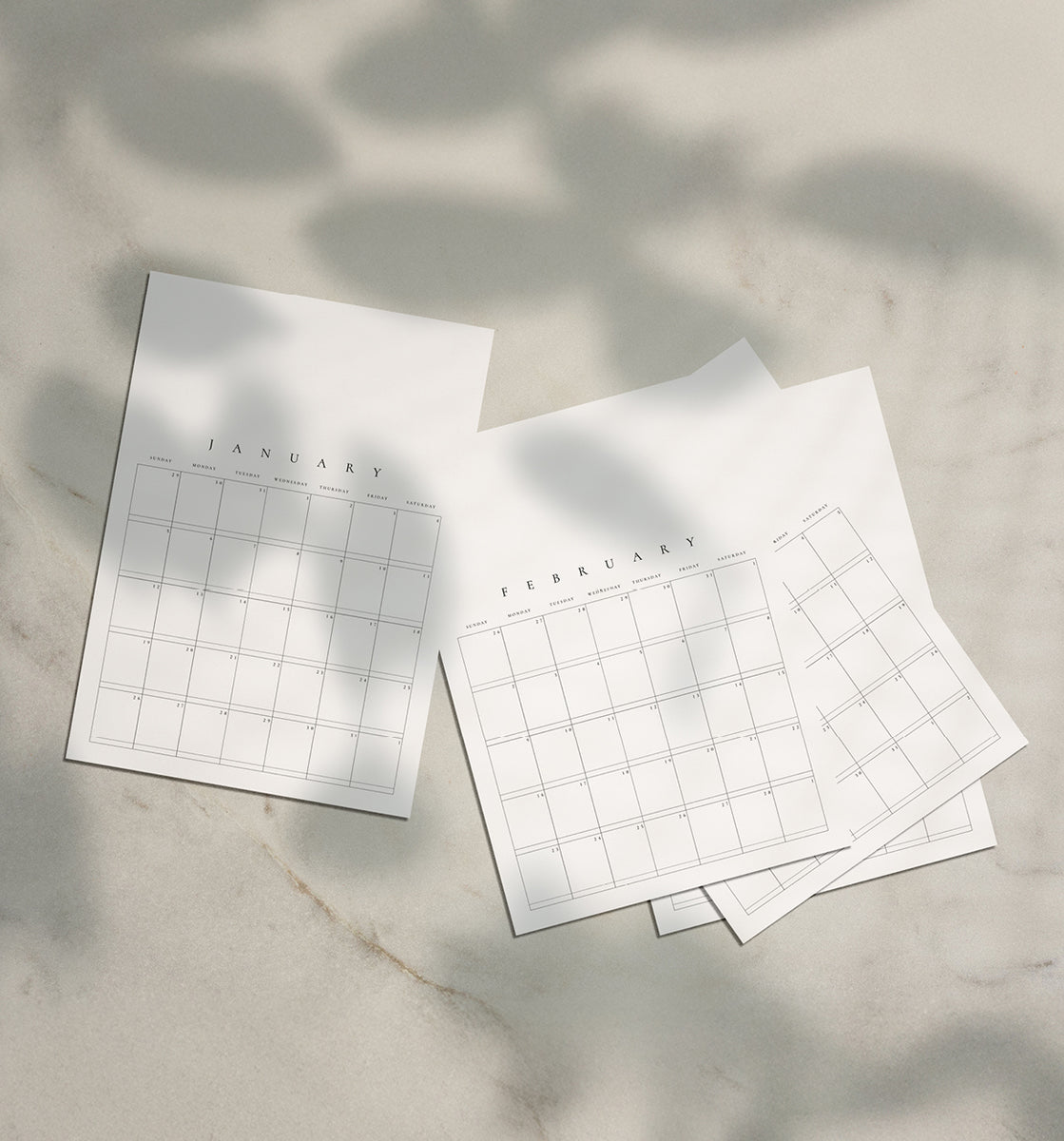 2026 Fillable Monthly Calendar – Pretty Paper and Company