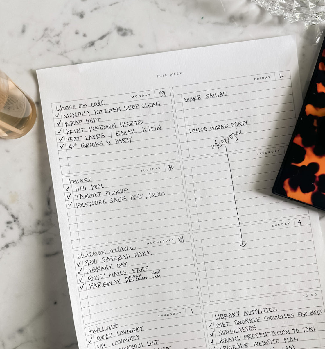 Weekly Scheduler – Pretty Paper and Company